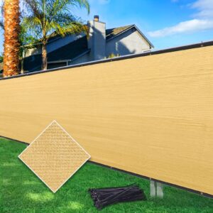 cisvio 6ftx25ft privacy fence screen heavy duty 170 gsm windscreen & dustproof fabric privacy screen covering mesh fencing for outdoor patio, balcony, pool deck, sand