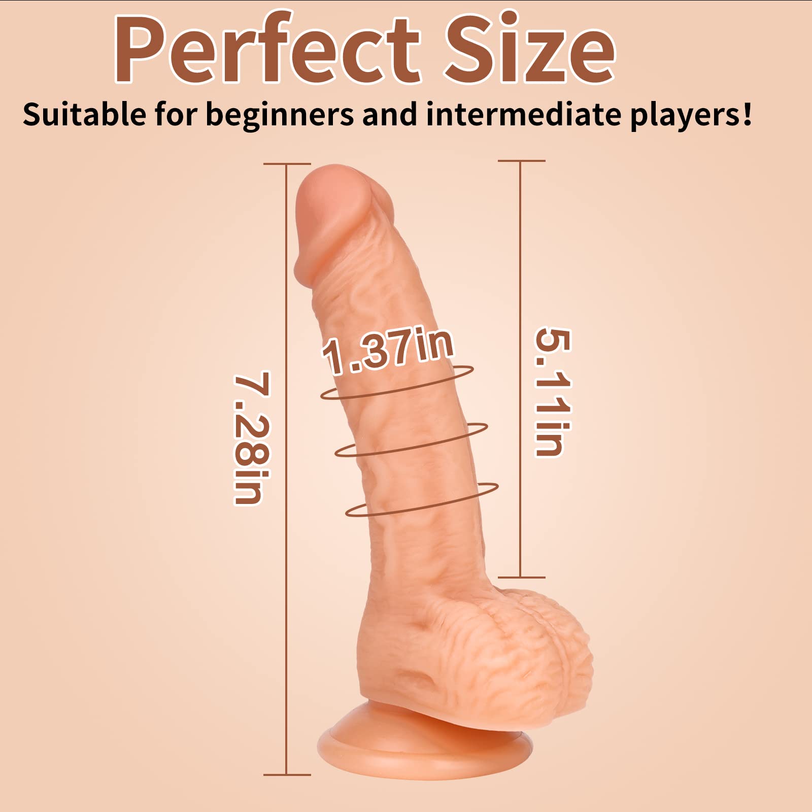 Realistic Dildos, XINBALE 7.3 Inch Dildo with Suction Cup for Hands-Free, Flexible Cock with Curved Shaft and Balls for Vaginal G-spot and Anal Play, Adult Sex Toy for Male & Female, Couples