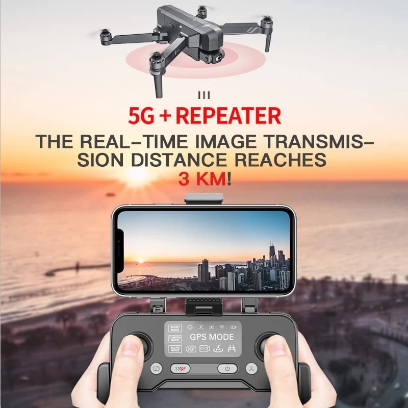 SJRC F11S 4K PRO Drone 4K Professional With HD Camera 1.2KM GPS 5G WiFi EIS 2 Axis Gimbal F11 RC Foldable Brushless Quadcopter (F11 Two Batteries)