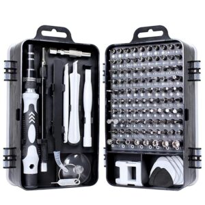 115 in 1 screwdriver set, magnetic diy precision tool kit for glasses pc laptop mobile cell phone digital watch (taihom 115 in 1 black)