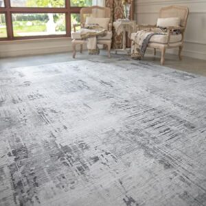 resare modern abstract area rugs 8x10 distressed rug machine washable, ideal home decor, gray