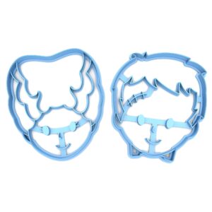 sweet prints inc set of 2 bride of frankenstein and frankenstein monster cookie cutter - dishwasher safe (3")