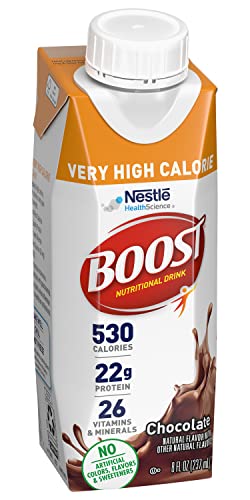 Boost Very High Calorie Nutritional Drink Chocolate Made with Natural Chocolate Flavor & No Artificial Flavors, Colors & Sweeteners, 8 FL OZ (Pack of 12)