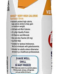 Boost Very High Calorie Nutritional Drink Chocolate Made with Natural Chocolate Flavor & No Artificial Flavors, Colors & Sweeteners, 8 FL OZ (Pack of 12)