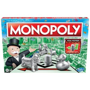 monopoly game, family board games for 2 to 6 players, board games for kids ages 8 and up, includes 8 tokens (token vote edition)