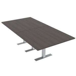 skutchi designs inc. 8 person conference table with metal t bases | rectangular | harmony series | 4' x 8' | black oak