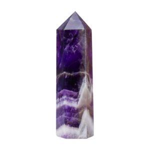 apengshi amethyst healing crystal tower 2.75-3.14" crystal wand natural gem stone 8 faceted single point chakra for home decoration