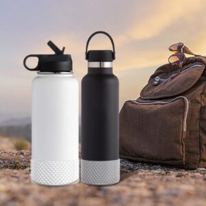 WUQID Water Bottle Boot, Diamond Silicone Boot Compatible with Stanleyy Tumbler 20-40oz & Hydroo Flask Bottle 12oz-24oz, Reduces Dents Sleeve Cover for More Bottles/Tumblers Bottom of 2.83-2.95in