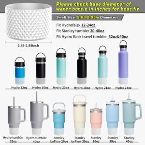 WUQID Water Bottle Boot, Diamond Silicone Boot Compatible with Stanleyy Tumbler 20-40oz & Hydroo Flask Bottle 12oz-24oz, Reduces Dents Sleeve Cover for More Bottles/Tumblers Bottom of 2.83-2.95in