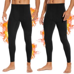 simiya 2 packs mens long johns, thermal underwear for men soft base layer mens thermal pants for cold weather