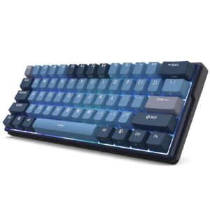 rk royal kludge rk61 plus wireless mechanical keyboard, 60% percent gaming keyboard with bluetooth/2.4g/wired, hot swappable rgb pc keyboards with usb hub for win/mac, silence linear skycyan switches