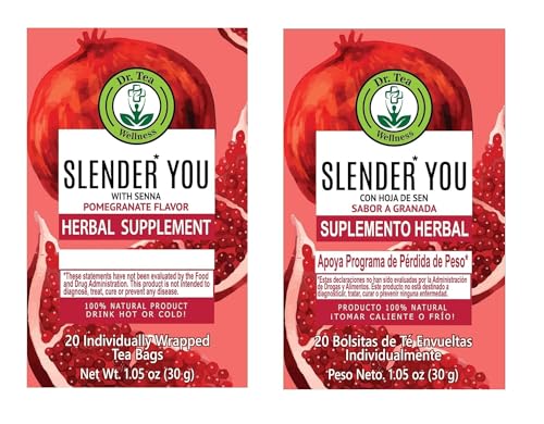 Dr. Tea Slender You Tea with Senna - Pomegranate Flavor - 20 Tea Bags