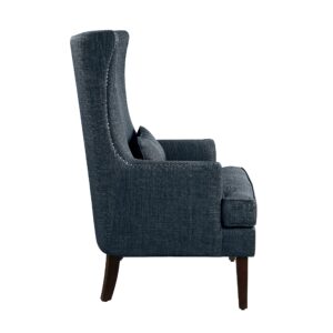 Lexicon Wallace Fabric Wingback Accent Chair, Indigo