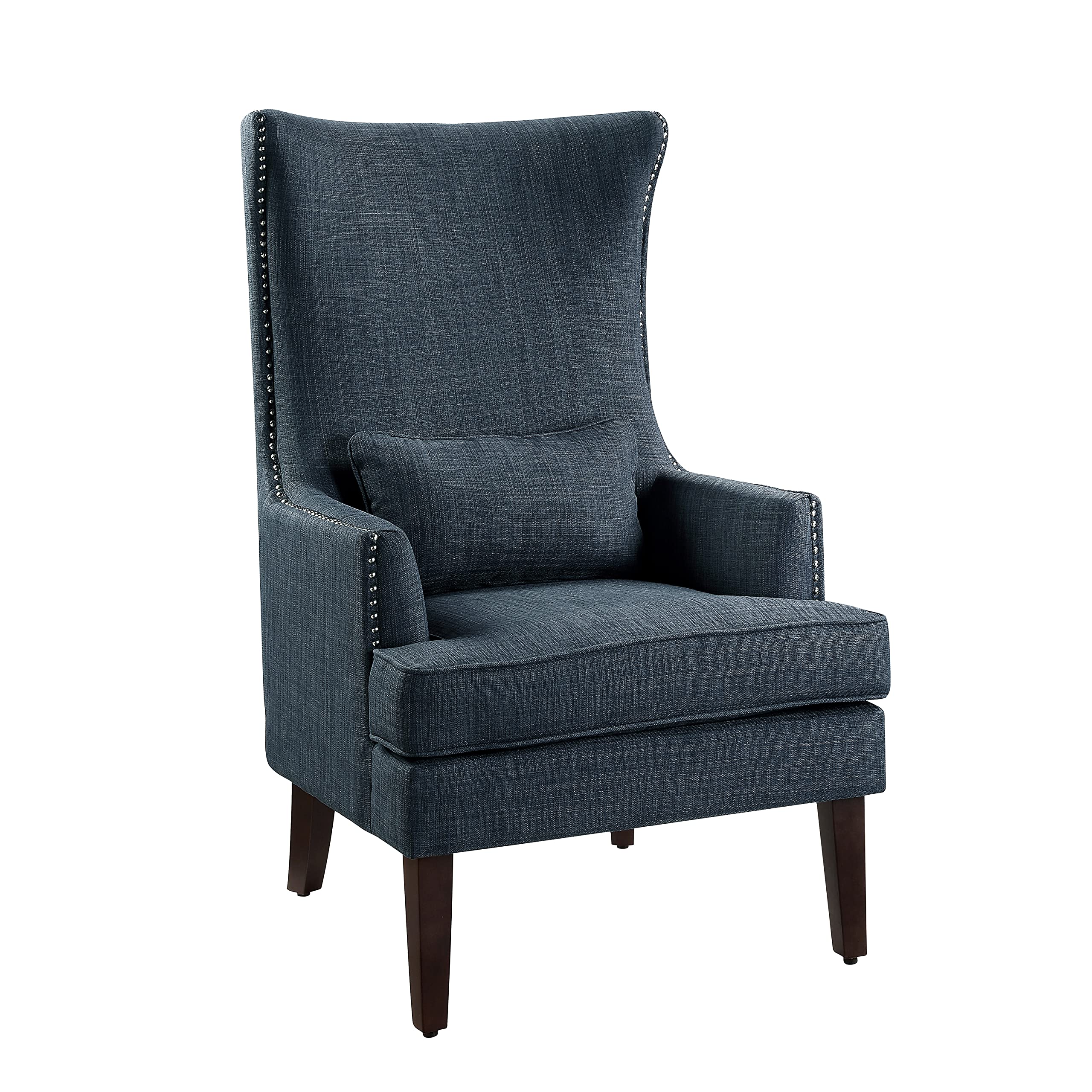 Lexicon Wallace Fabric Wingback Accent Chair, Indigo