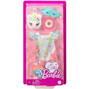 Barbie: My First Barbie Clothes, Fashion Pack for 13.5-inch Preschool Dolls, Set with Pajamas, Slippers & Bedtime Accessories