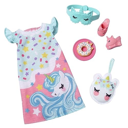 Barbie: My First Barbie Clothes, Fashion Pack for 13.5-inch Preschool Dolls, Set with Pajamas, Slippers & Bedtime Accessories