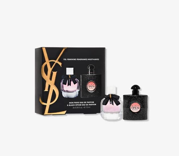 YSL Yves Saint Laurent Mini Black Opium and Mon Paris Perfume Eau de Parfum Duo (2 X 0.25 Ounce)…