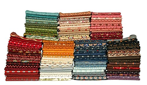 Fields 10 Fat Quarters - American Civil War Fat Quarter Bundle 1800's Historical Reproduction Quality Quilters Cotton Fabrics FQs