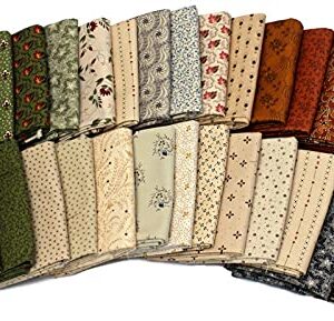 Fields 10 Fat Quarters - American Civil War Fat Quarter Bundle 1800's Historical Reproduction Quality Quilters Cotton Fabrics FQs