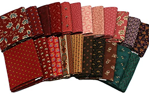 Fields 10 Fat Quarters - American Civil War Fat Quarter Bundle 1800's Historical Reproduction Quality Quilters Cotton Fabrics FQs