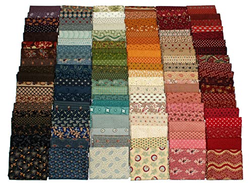 Fields 10 Fat Quarters - American Civil War Fat Quarter Bundle 1800's Historical Reproduction Quality Quilters Cotton Fabrics FQs