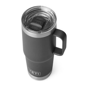 yeti rambler 20 oz travel mug, stainless steel, vacuum insulated with stronghold lid, charcoal