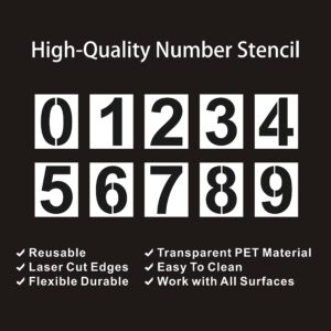 6 Inch Number Stencils Set Plastic Number Stencils Reusable Digital Templates for Cake Stencil Address Number Painting Stencils Templates