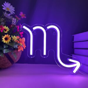 the zodiac horoscope neon sign, scorpio led neon signs for wall decor, astrology zodiac horoscope neon lights beautiful spiritual, birthday party, home kids room decor (scorpio)