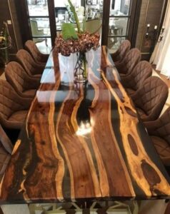 personalized large epoxy table, resin dining table for 2, 4, 6, 8 river dining table top, wood epoxy coffee table top, living room table (28.5" inches tall, 72 x 48 inches)