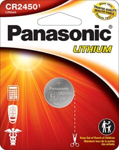 panasonic cr2450 3.0 volt long lasting lithium coin cell batteries in child resistant, standards based packaging, 1-battery pack