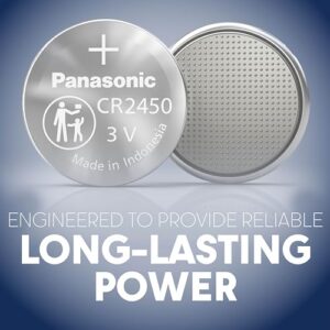 Panasonic CR2450 3.0 Volt Long Lasting Lithium Coin Cell Batteries in Child Resistant, Standards Based Packaging, 1-Battery Pack