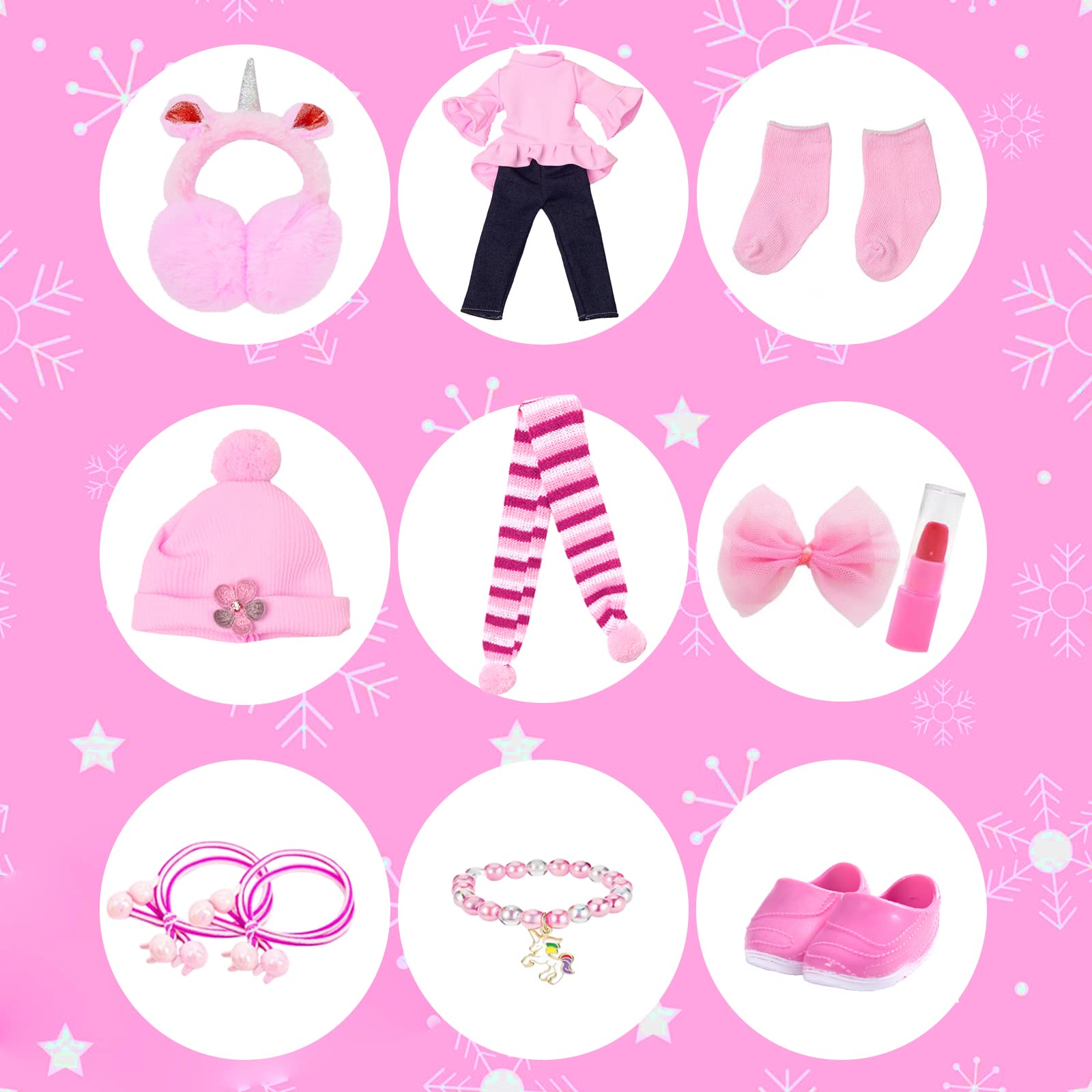 UZIDBTO American Doll Clothes and Accessories for 18 Inch Doll includes Pretend Makeup Kit Stuff Girls Gift（doll not including）