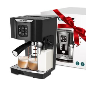 fricoffee espresso machine with milk frother, 20 bar semi-automatic pump espresso machine, all-in-one steam espresso machines for coffee lovers, mother's day gift