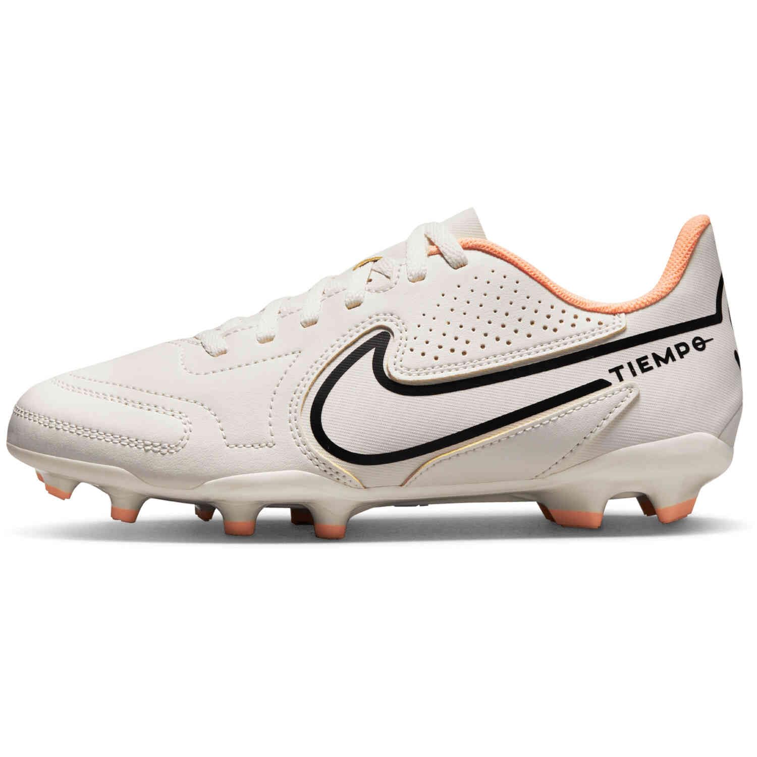 Nike Jr. Tiempo Legend 9 Club MG Little/Big Kids' Multi-Ground Soccer Cleats/Phantom/Yellow Strike, 2 Little Kid