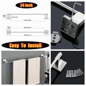 Alise Bath Towel Bars Towel Racks for Bathroom Lavatory,Wall Mount Towel Holder Towel Hanger SUS304 Stainless Steel Towel Rails,Brushed Nickel GKL8101-LS(23.2 Inch)