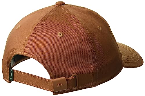 Lacoste Mens Adjustable Organic Cotton Twill Cap, Pecan