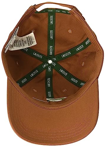 Lacoste Mens Adjustable Organic Cotton Twill Cap, Pecan