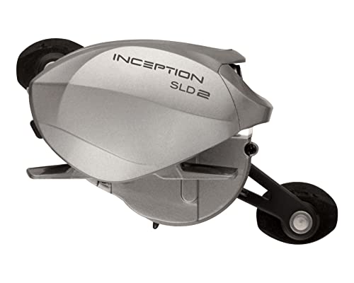 13 FISHING - Inception Slide Baitcast Reel - 8.1:1 Gear Ratio - Left Hand Retrieve (Fresh+Salt) - INSLD2-8.1-LH, Gray