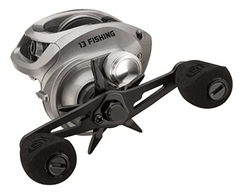 13 FISHING - Inception Slide Baitcast Reel - 8.1:1 Gear Ratio - Left Hand Retrieve (Fresh+Salt) - INSLD2-8.1-LH, Gray