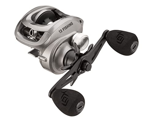 13 FISHING - Inception Slide Baitcast Reel - 8.1:1 Gear Ratio - Left Hand Retrieve (Fresh+Salt) - INSLD2-8.1-LH, Gray