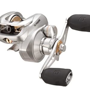 13 FISHING - Modus C2 Baitcast Reel - 6.6:1 Gear Ratio - Left Hand Retrieve (Fresh) - MODC2-6.6-LH,Silver