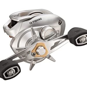 13 FISHING - Modus C2 Baitcast Reel - 6.6:1 Gear Ratio - Left Hand Retrieve (Fresh) - MODC2-6.6-LH,Silver