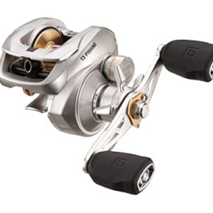 13 FISHING - Modus C2 Baitcast Reel - 6.6:1 Gear Ratio - Left Hand Retrieve (Fresh) - MODC2-6.6-LH,Silver