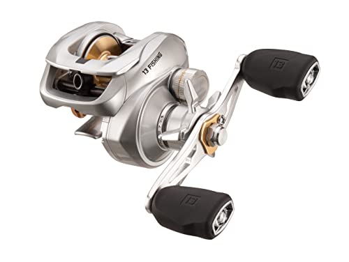 13 FISHING - Modus C2 Baitcast Reel - 6.6:1 Gear Ratio - Left Hand Retrieve (Fresh) - MODC2-6.6-LH,Silver