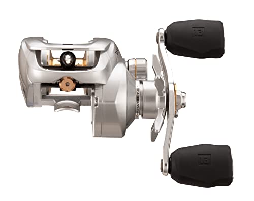 13 FISHING - Modus C2 Baitcast Reel - 6.6:1 Gear Ratio - Left Hand Retrieve (Fresh) - MODC2-6.6-LH,Silver