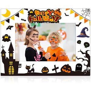 party greeting halloween ghost ceramic photo frame halloween decorations halloween photo frame gifts horizontally used size 4x6 suitable for halloween photo frame gift desktop use (happy halloween)