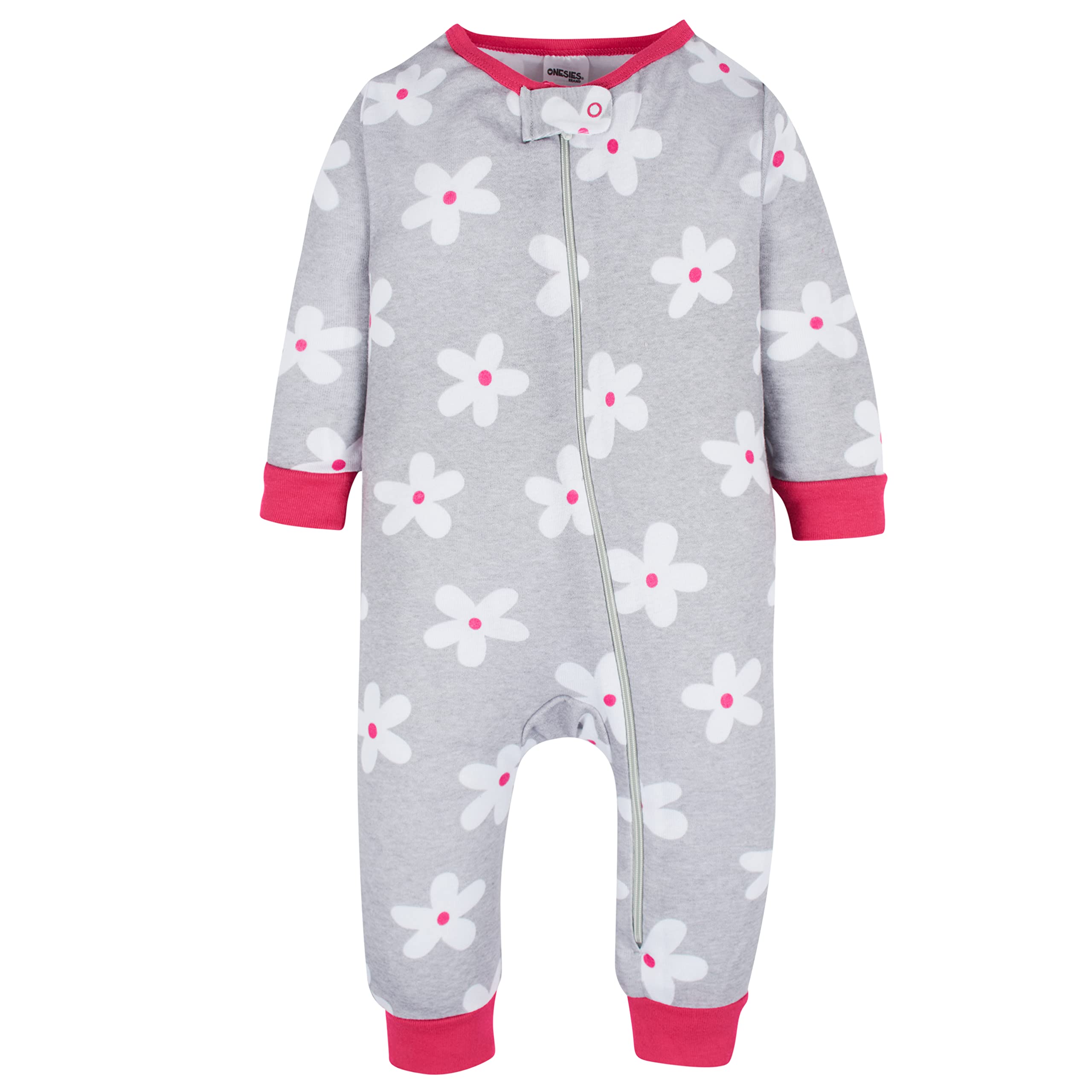 Onesies Brand Baby Girl's 3-Pack Snug Fit One-Piece Cotton Pajamas, Dots & Kitties, 6 Months