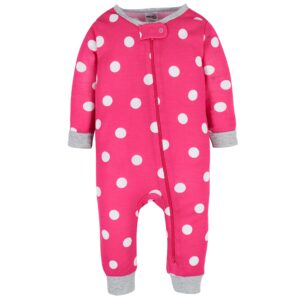 Onesies Brand Baby Girl's 3-Pack Snug Fit One-Piece Cotton Pajamas, Dots & Kitties, 6 Months