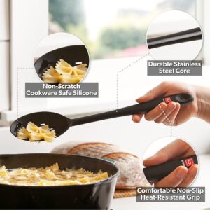 DI ORO 9-Piece Silicone Kitchen Utensil Set - 600°F Heat-Resistant Nonstick Flexible Seamless Silicone Turner Spatulas, Spoons, & Ladle - Nonstick Cookware Safe Tools for Baking & Cooking - BPA Free