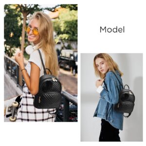 I IHAYNER Mini Backpack for Women 3-PCS Leather Backpack Purse Small Backpacks for Women Ladies Pompom Backpack Shoulder Bag Black